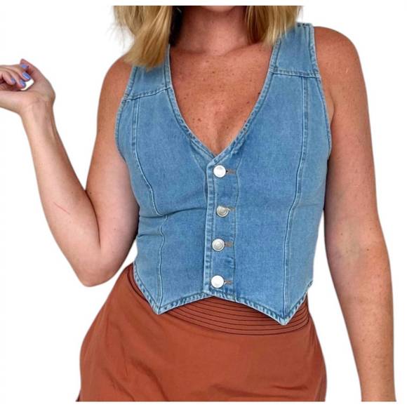 CREAMON | Jackets & Coats | New Creamon Legendary Vest In Denim | Poshmark